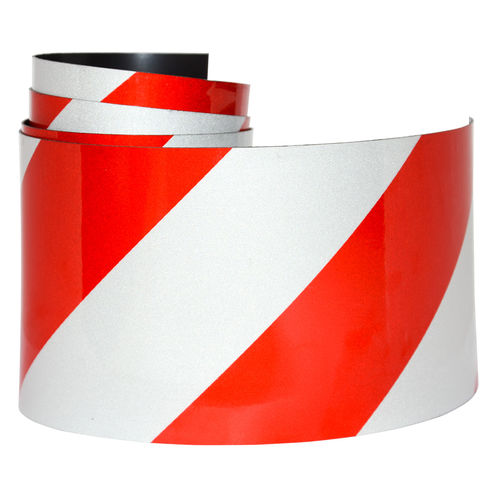 Reflective Magnetic Tape | Hi-Vis Red and White | 100mm x 45m ROLL ...
