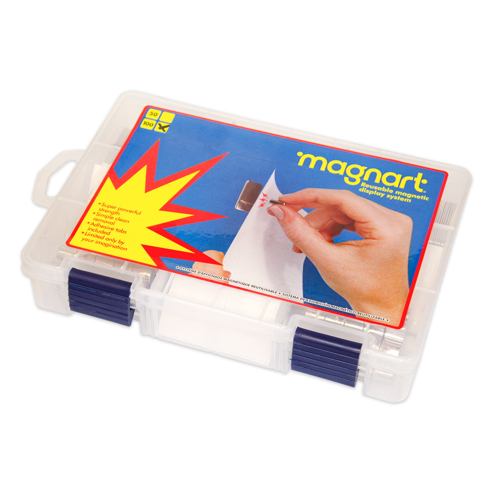 Magnart - Magnetic Art Hanging System | 100 Pack | 100 Magnets and 200 ...