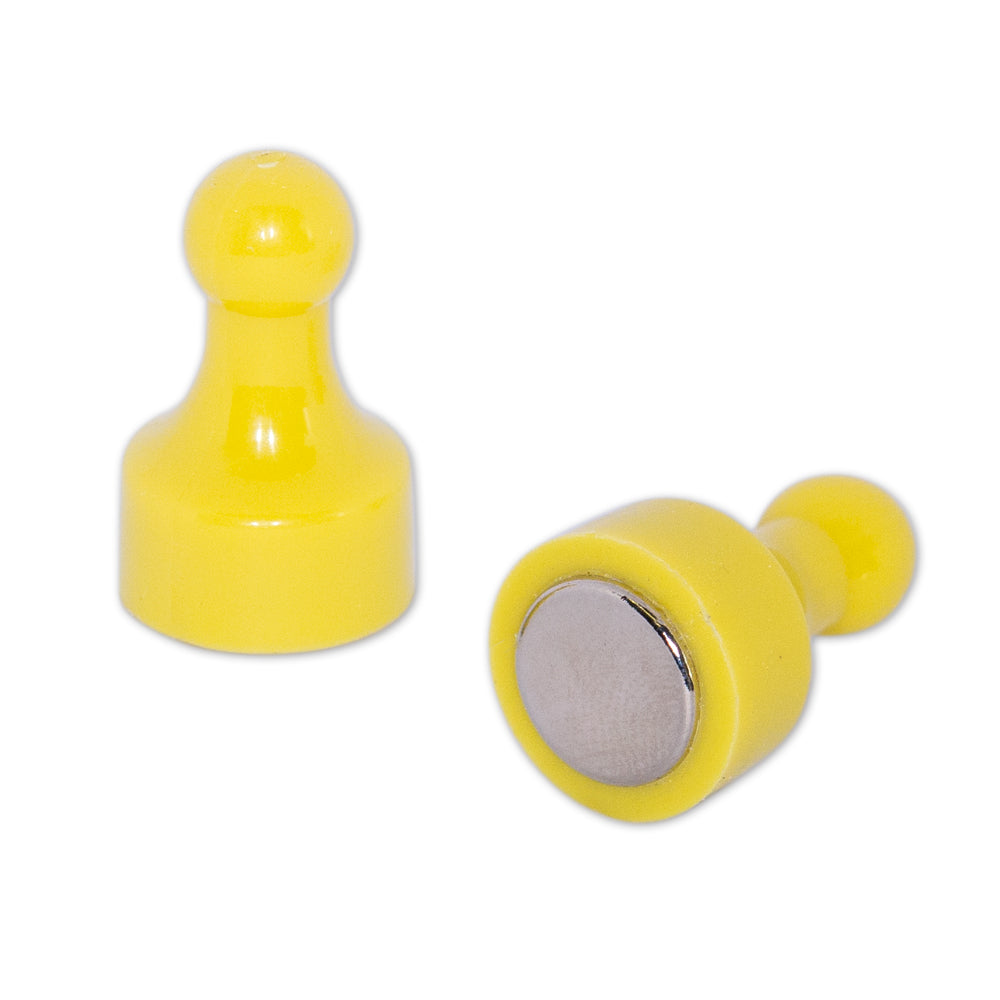 Yellow Pin Whiteboard Magnets - 12mm diameter x 22mm | 12 PACK – AMF ...